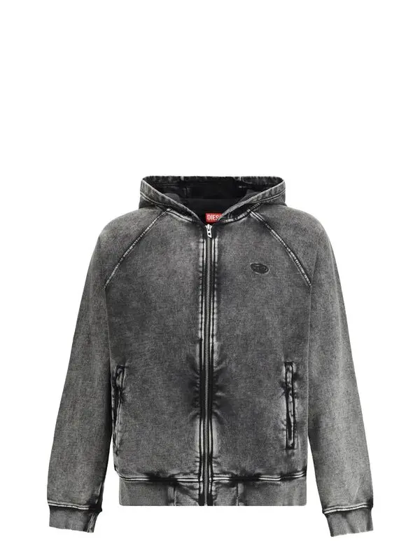 Diesel Hooded Zip-up Sweatshirt - Grey