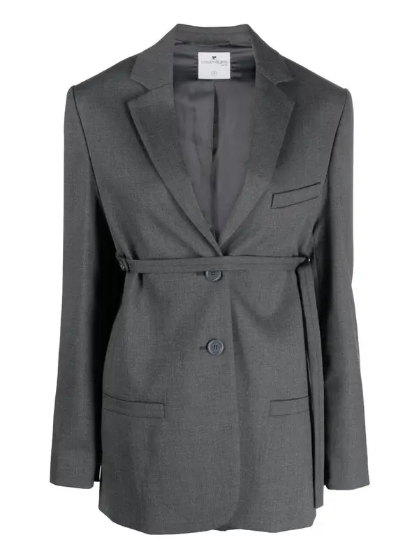 COURREGES Tailored Belted Blazer - Steel Grey