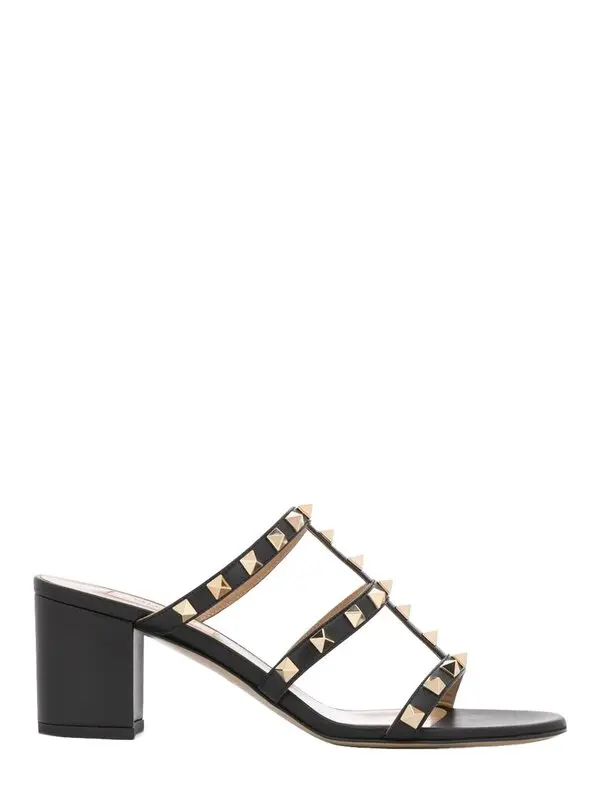 Valentino Garavani Rockstud Leather Sandals - Black