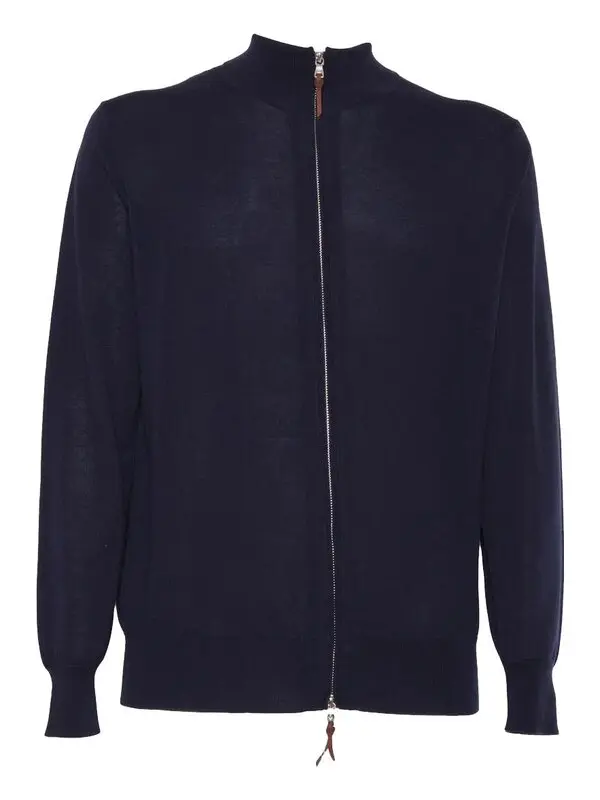 BALLANTYNE Zipped Cardigan - Blue