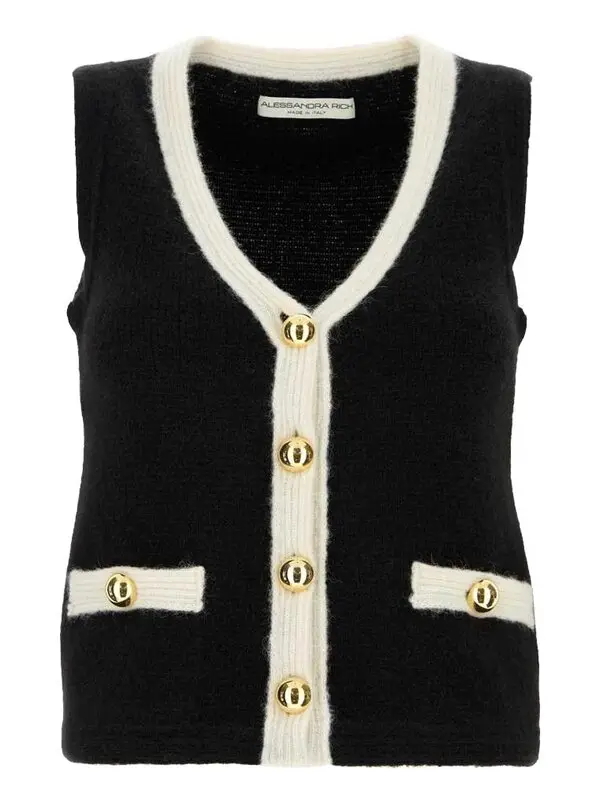 Alessandra Rich Knitwear Vest - Black
