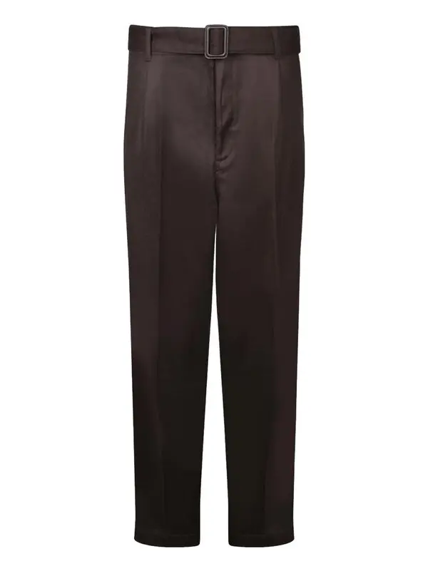 Emporio Armani Regular Fit Flannel Trousers - Brown