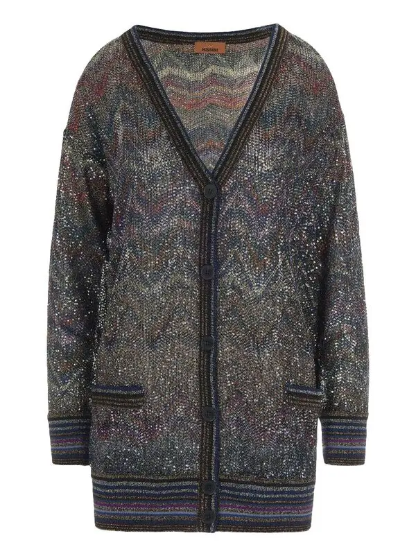 Missoni Metallic Knit Cardigan - Dark Multic Tones