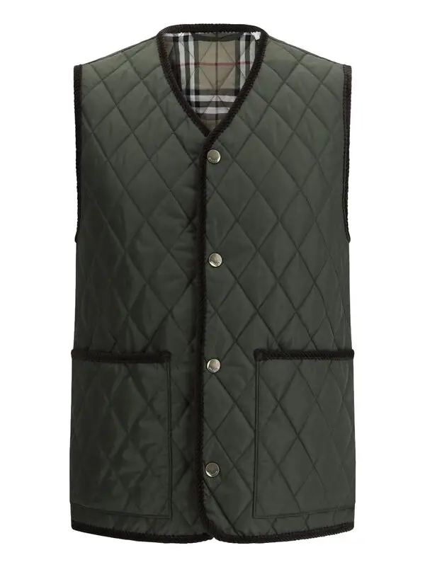 Burberry Quilted Vest - Green