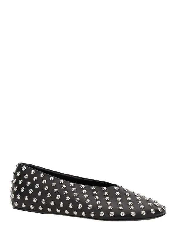 JIL SANDER Ballet Flats With Stud Detailing - Black