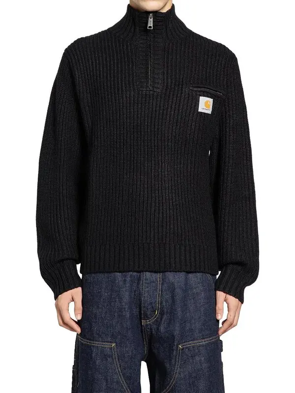 Carhartt Work In Progress Detroit Half Zip Sweater - Black