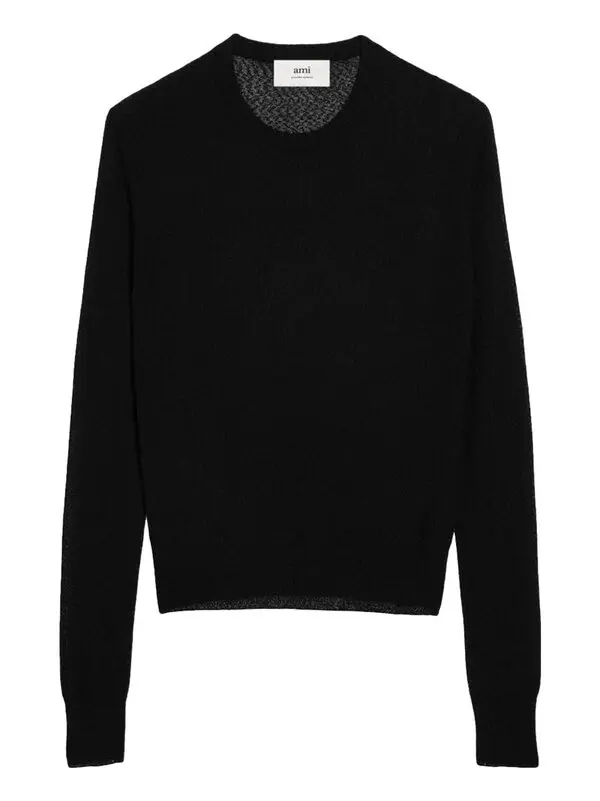 Ami Bouclé Knit Sweater - Black