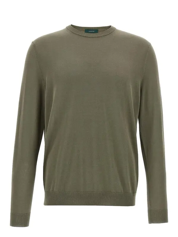 ZANONE Cotton Crew Neck Sweater - Green