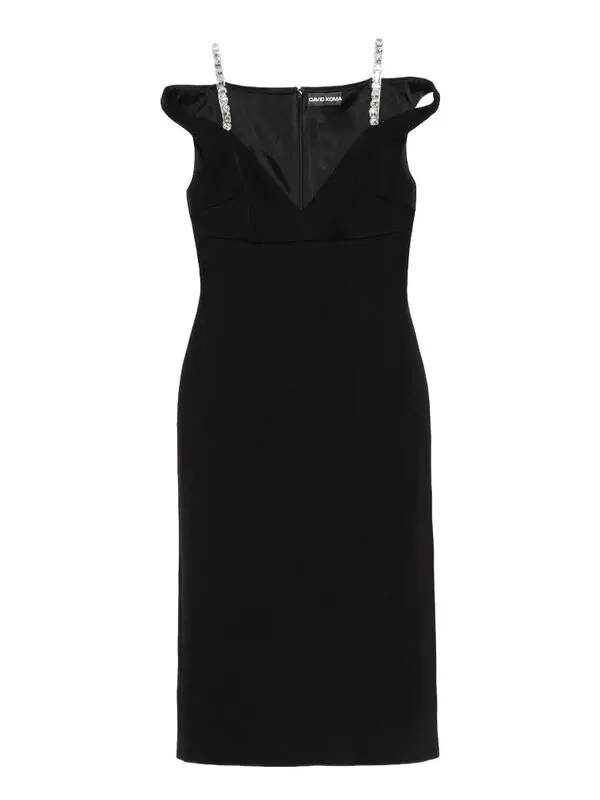 David Koma Sleeveless V-neck Dress - Black