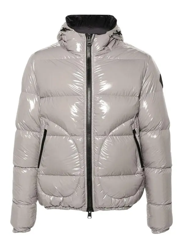 Herno Padded Down Jacket With Logo Patch - Grey