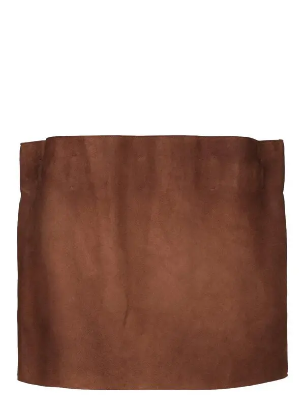 Prada Mini Suede Skirt - Brown