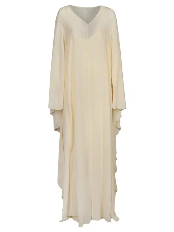 Alberta Ferretti Long Silk Dress - White