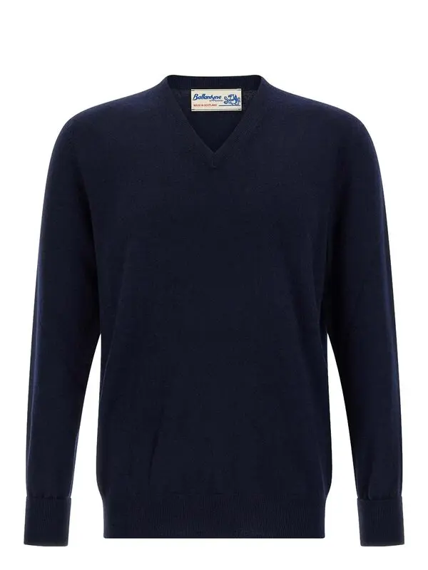 BALLANTYNE V-neck Cashmere Sweater - Blue