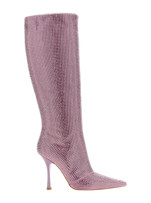 LEONIE HANNE X LIU JO High Rhinestone Boots - Purple