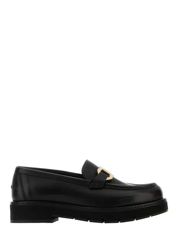 FERRAGAMO Ornament Double Hook Moccasins - Blackonero