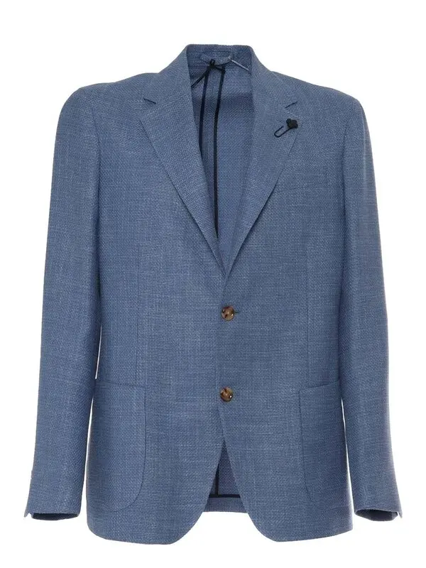 LARDINI Single-breasted Jacket - Blue