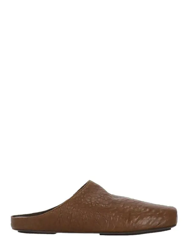 UMA WANG Leather Slippers - Brown
