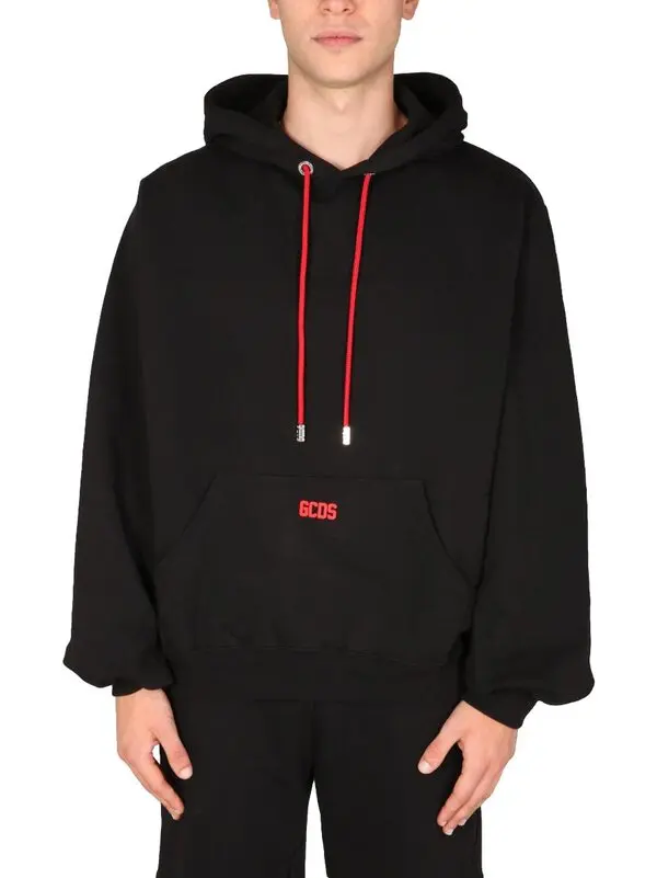 Gcds Hooded Sweatshirt With Logo - Black
