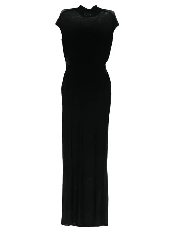 Jean Paul Gaultier Mesh Sleeveless Long Dress - Black