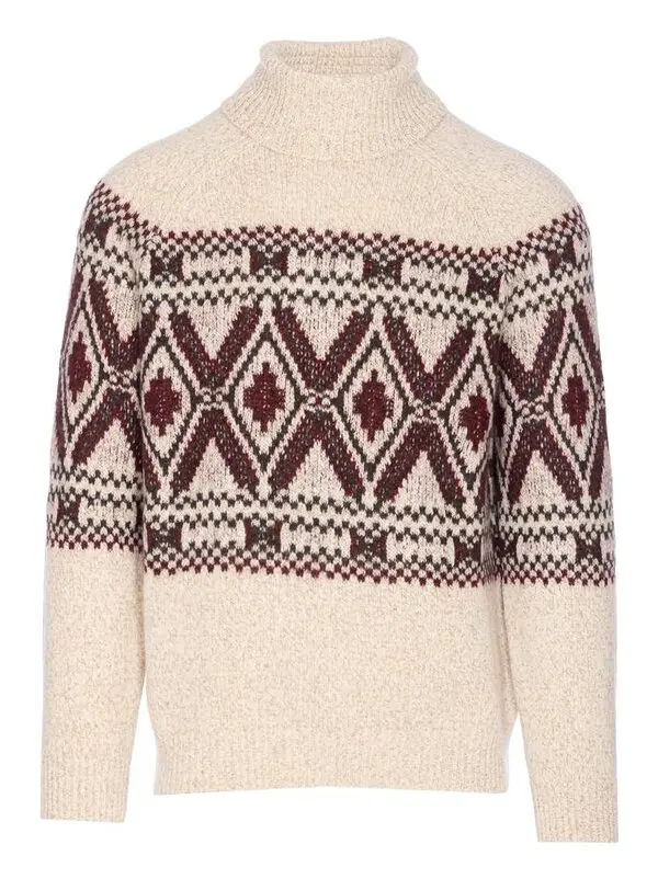 Brunello Cucinelli Knitted High Neck Sweater - White