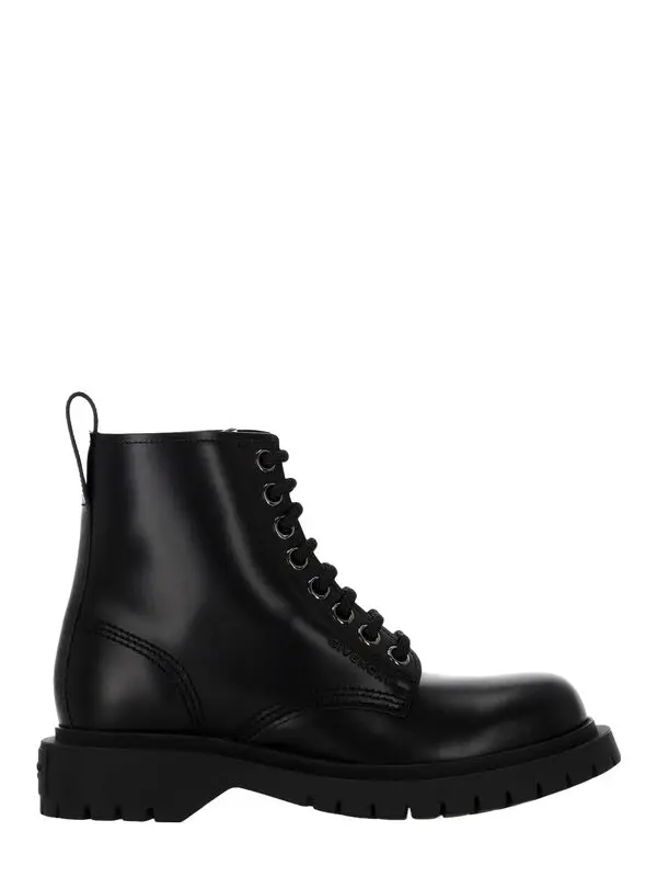 Givenchy Lace-up Leather Boots - Black
