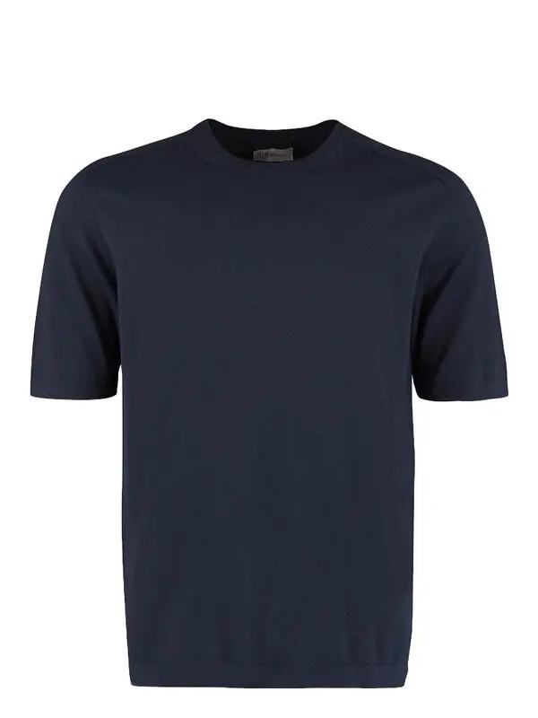 THE (ALPHABET) The Cotton Knit T-shirt - Blue