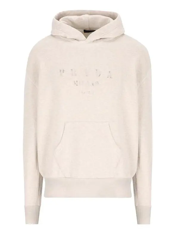 Prada Cotton Hoodie - Beige