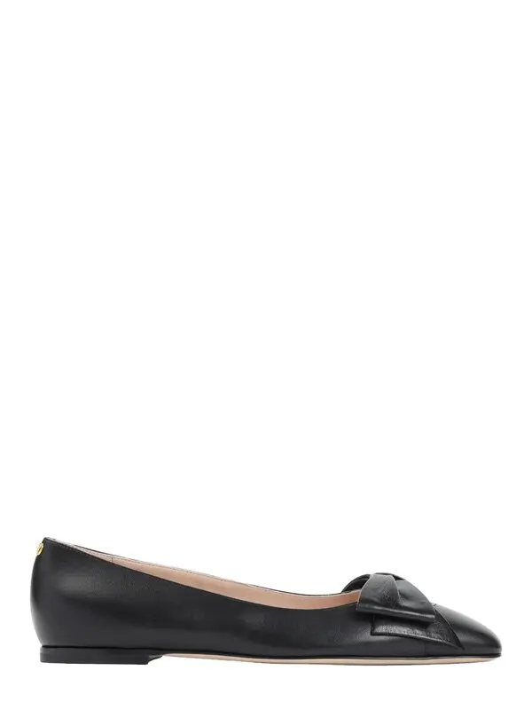 Valentino Garavani Leather Ballerinas With Bow - Black