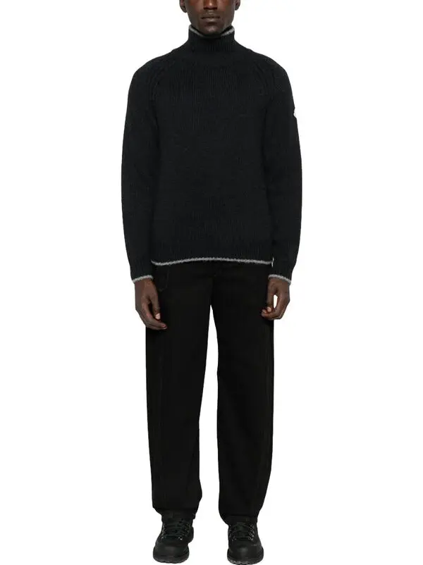Moncler Ribbed Turtleneck Sweater - Black