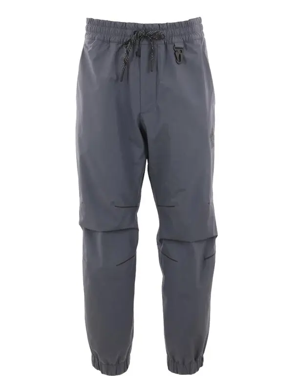 Moncler Padded Trousers With Reflective Logo - Grey