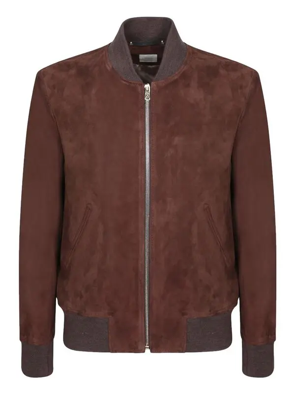 Paul Smith Suede Bomber Jacket - Brown