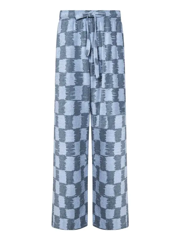 BONSAI Checked Trousers - Blue