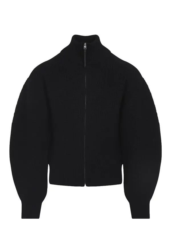 Jacquemus Le Zippe Merino Wool Cardigan - Black