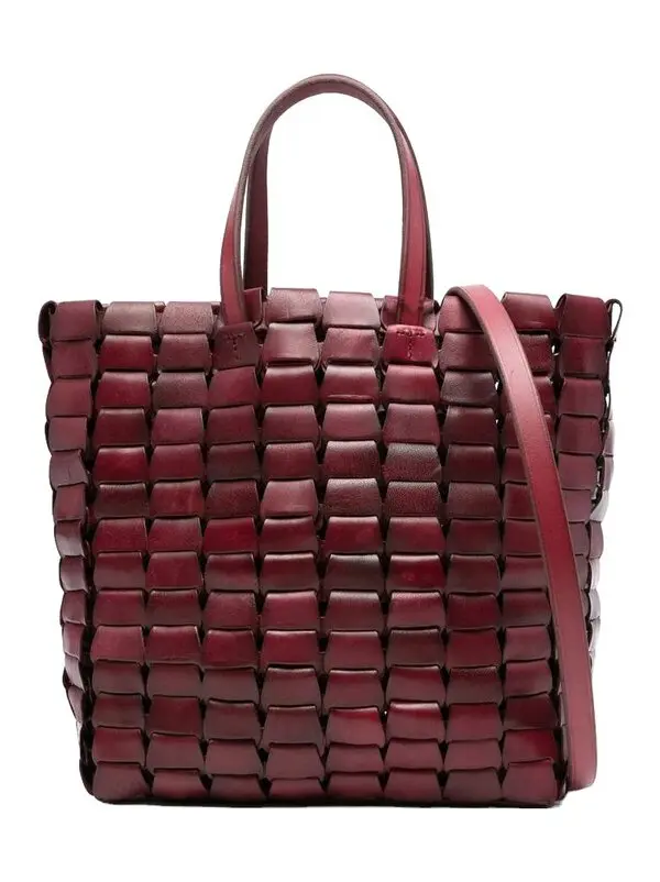 Dragon Diffusion Woven Leather Tote Bag - Red