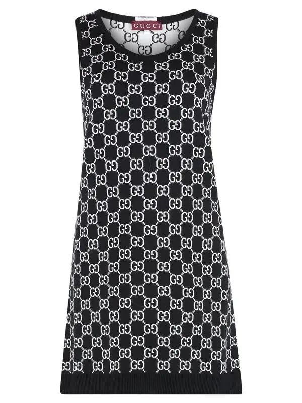 Gucci Jacquard Knit Mini-dress - Black