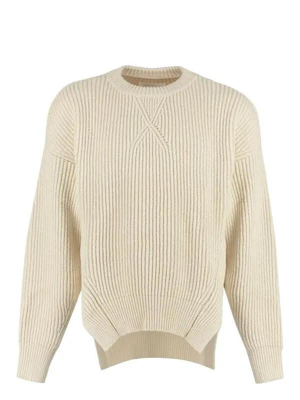 JIL SANDER Ribbed Sweater - Beige
