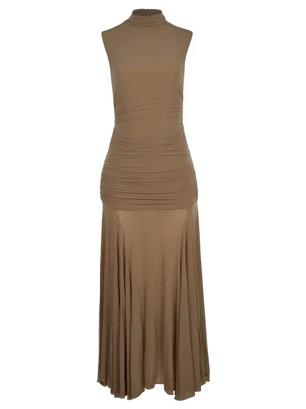 Magda Butrym Draped Midi Dress - Beige