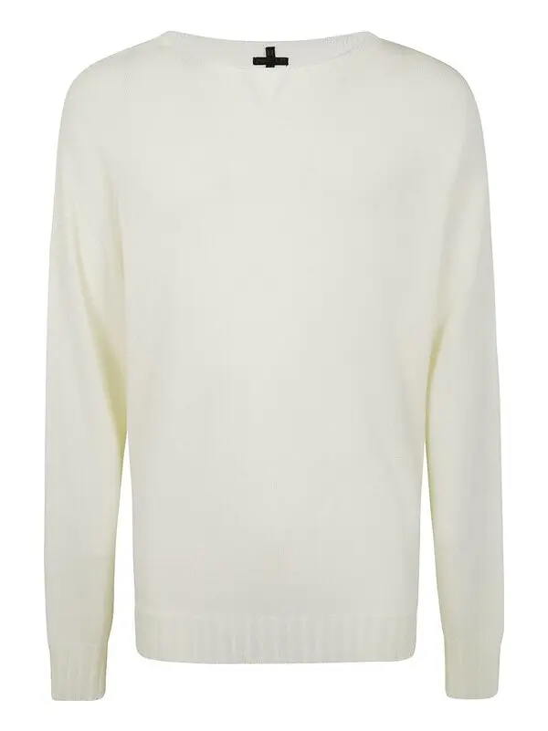 MD75 Oversized Round Neck Sweater - White