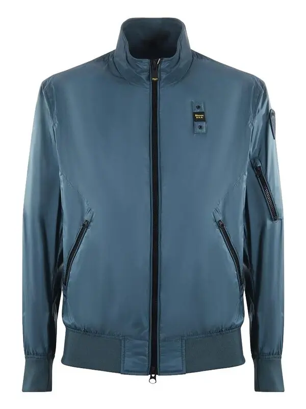 BLAUER. Zip Up Jacket - Verde Petrolio