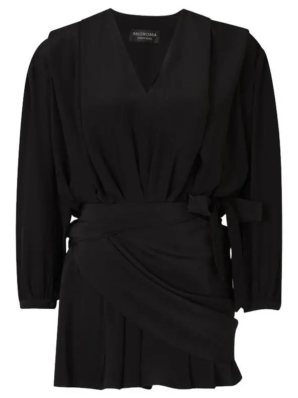 Balenciaga Silk Mini Dress - Black
