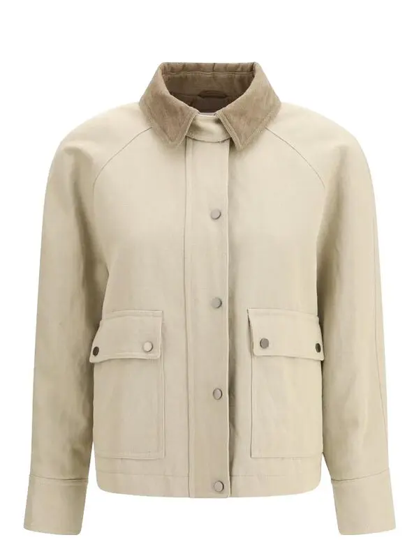 Brunello Cucinelli Cotton-linen Canvas Jacket - Beige