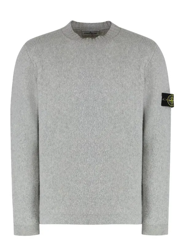 Stone Island Wool-blend Crew-neck Sweater - Grey