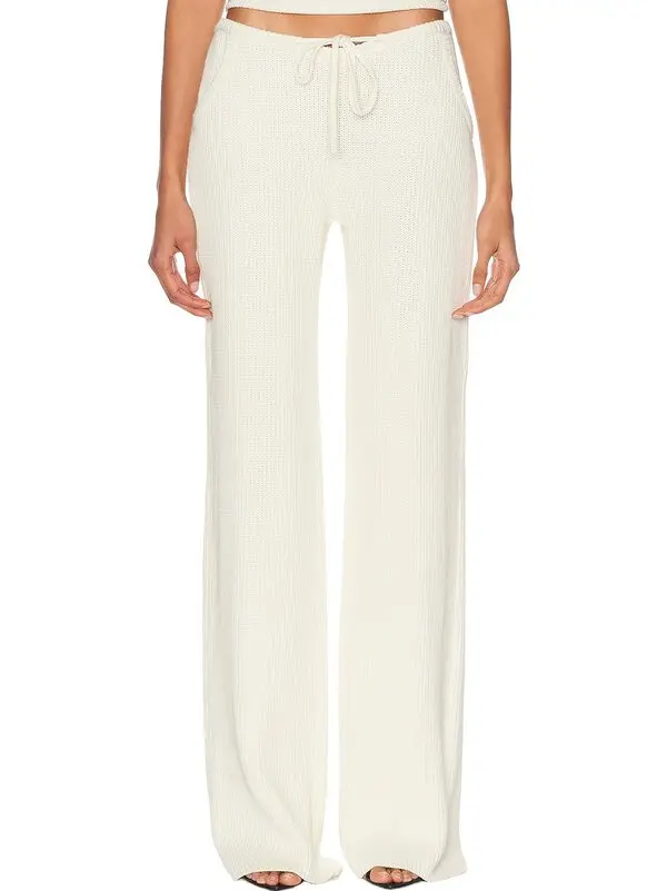 AYA MUSE Knit Drawstring Pants - Cream