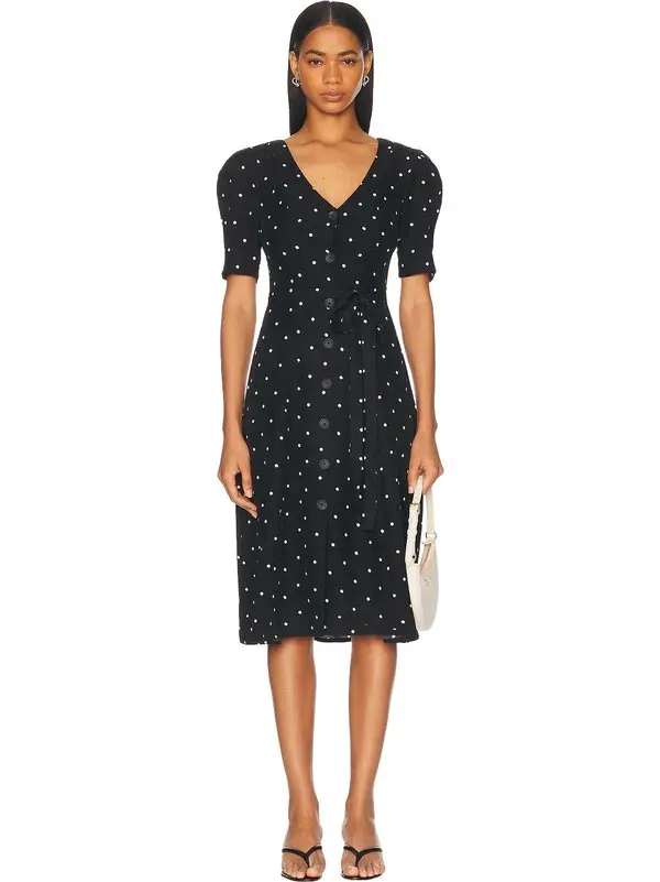 Lpa Bambina Dress - Black And Cream Dot