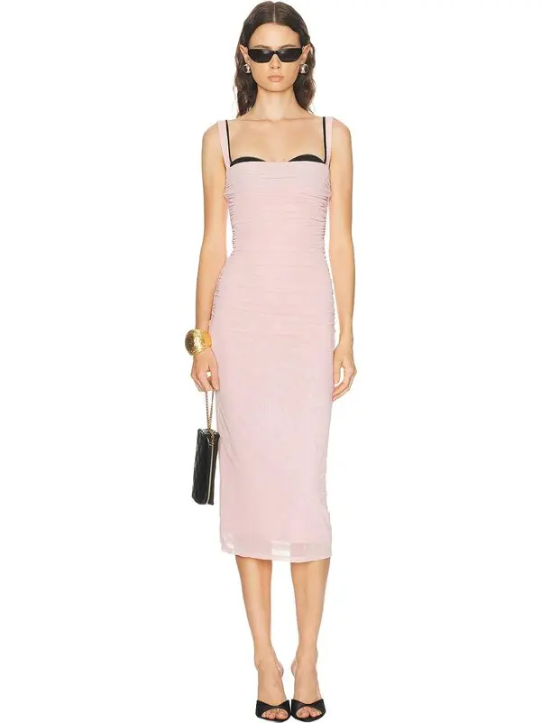 Lpa Carla Midi Dress - Black And Pink