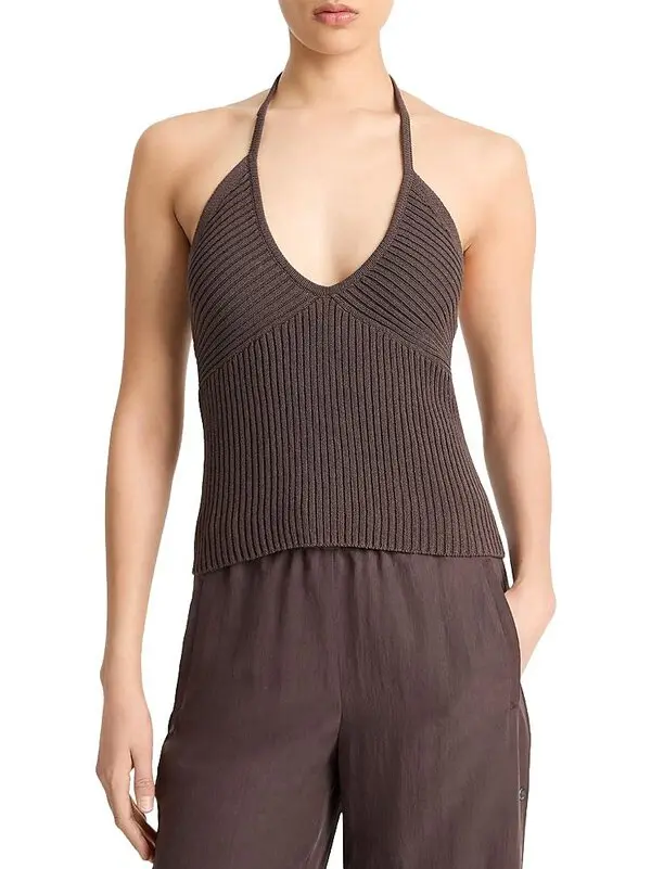 Vince Tie Halter Top - Night Umber
