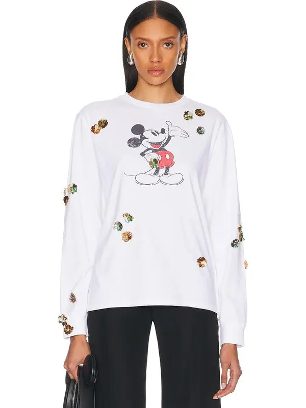 Coperni X Disney Mickey Long Sleeve Top - White Multicolour