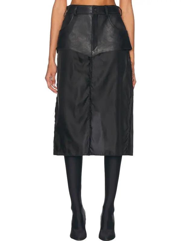 Balenciaga Ripped Off Skirt - Black