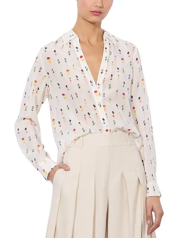 Alice + Olivia Eloise Silk Blouse - White
