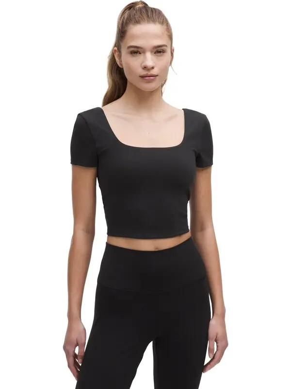 Lululemon Wunder Under Smoothcover Square-neck T-shirt - Black
